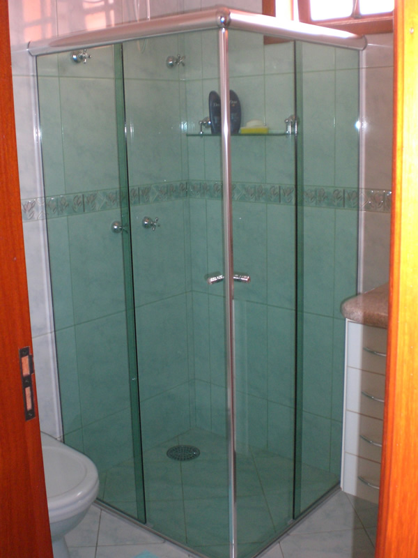 Box Canto - Box Rei - Box Canto - kit cromado - vidro verde